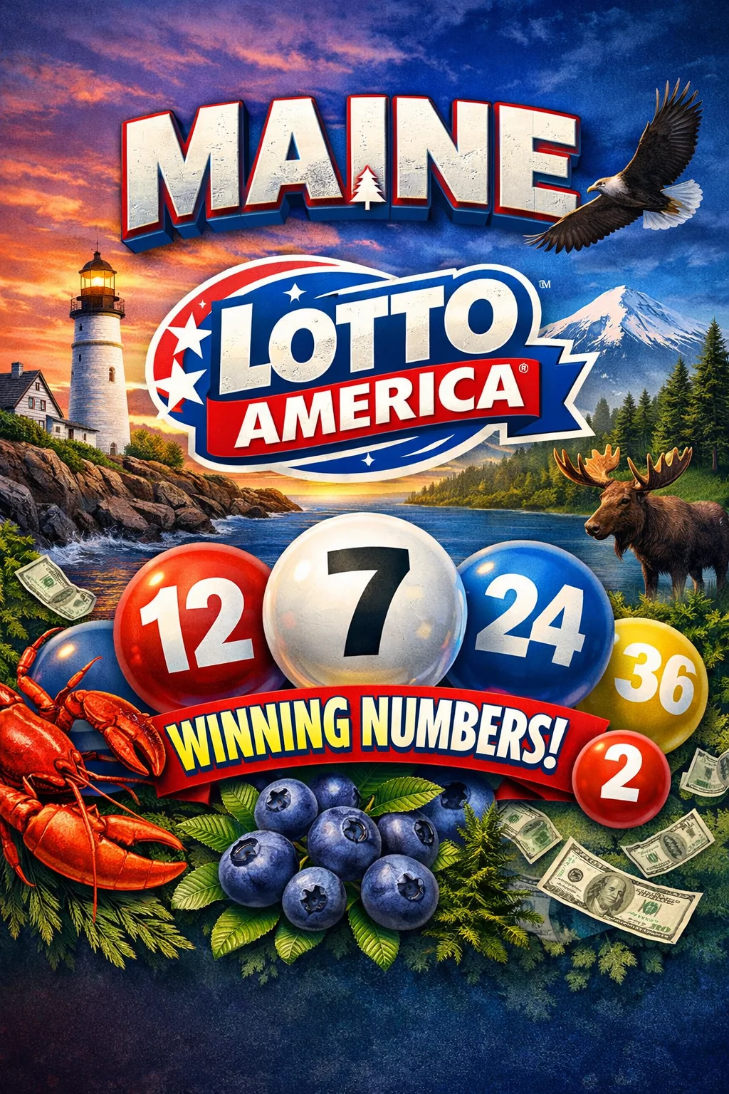 Lotto America Maine (ME) Lottery Results: Latest Winning Numbers