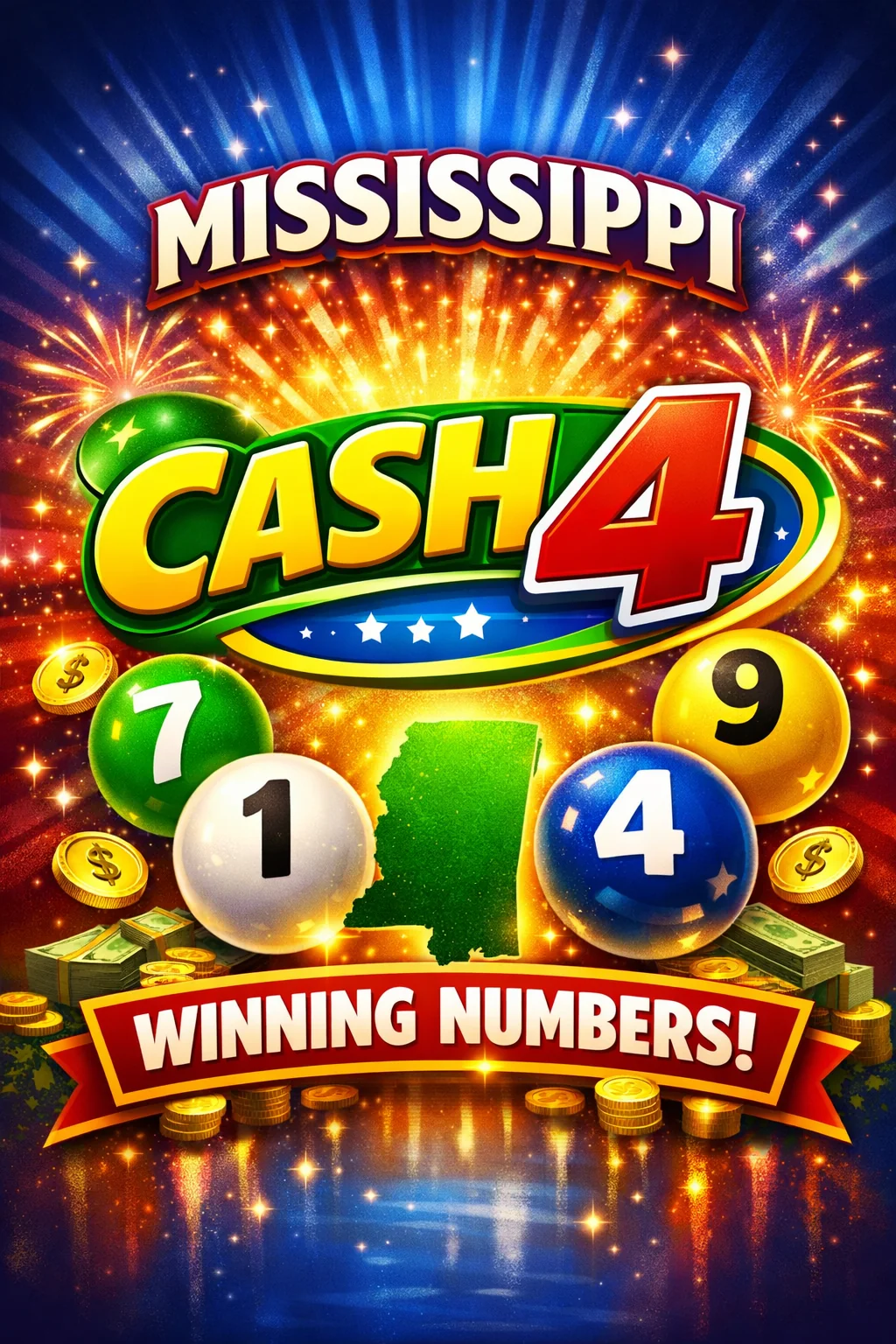 Cash 4 Mississippi (MS) Lottery Results: Latest Winning Numbers