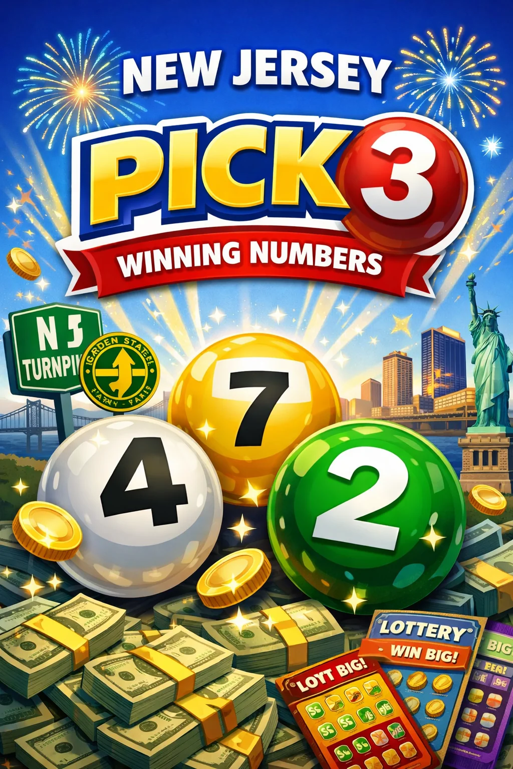 Pick 3 ~ New Jersey ~ Lottery Results & Winning Numbers