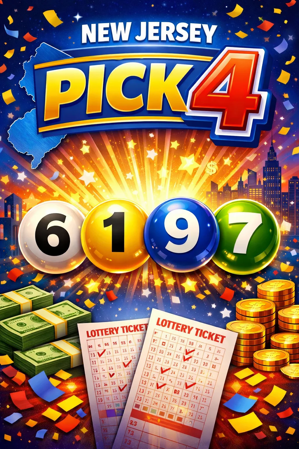 Pick 4 ~ New Jersey (NJ) ~ Lottery Results & Winning Numbers