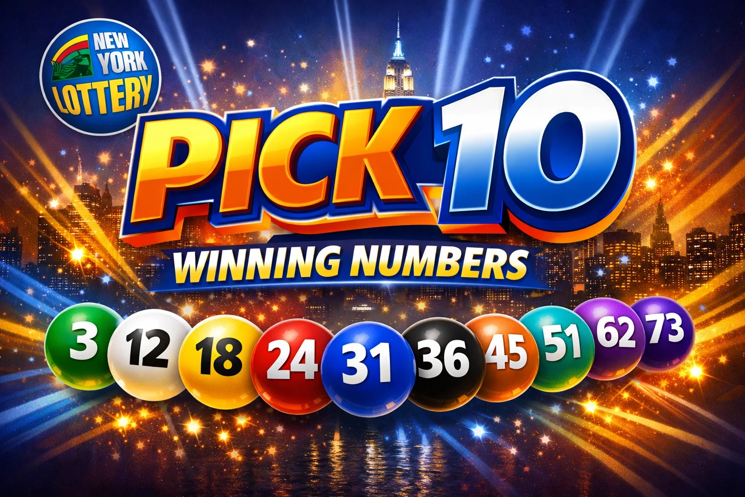 Pick 10 New York (NY) Lottery Results: Latest Winning Numbers