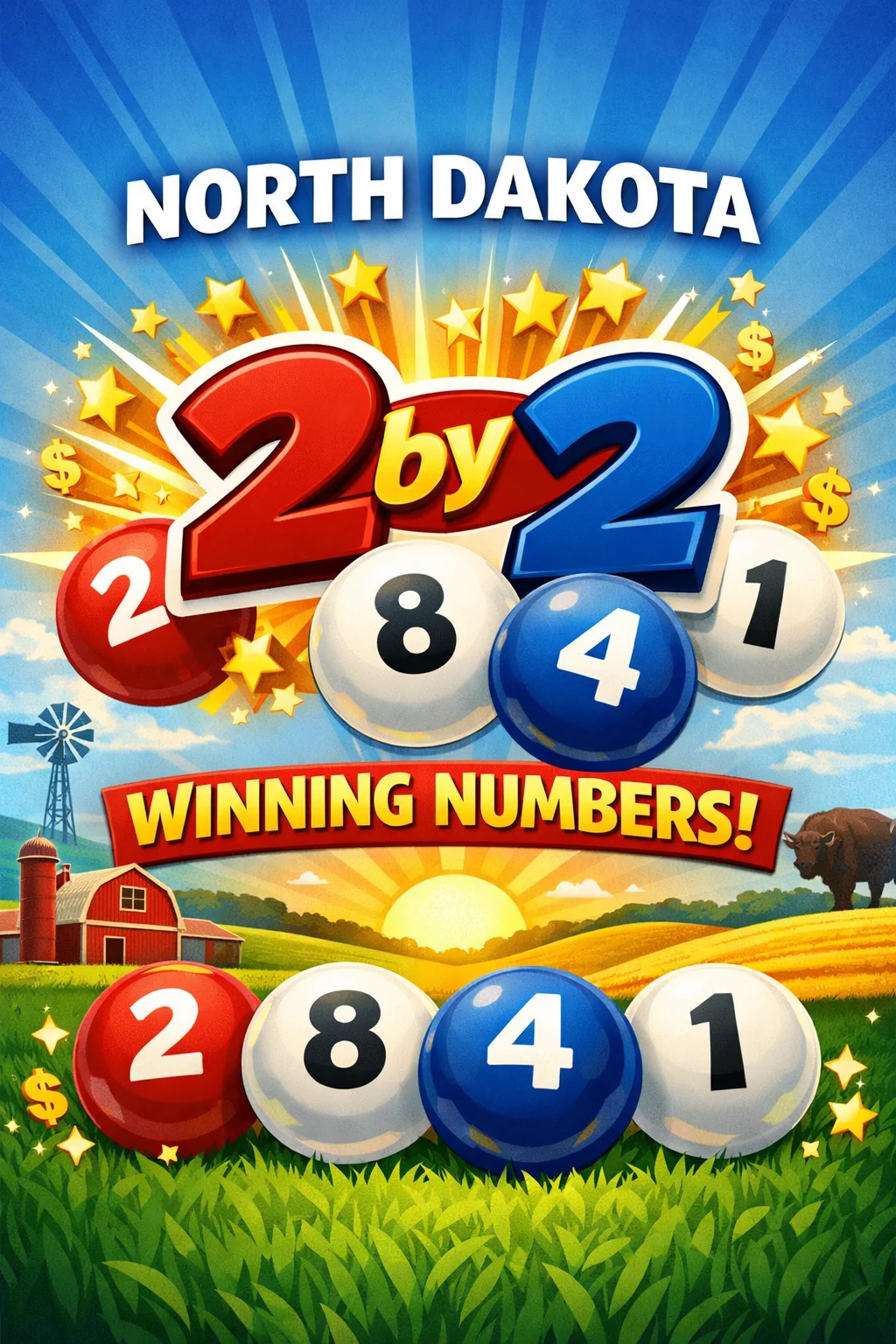 2by2 North Dakota (ND) Lottery Results: Latest Winning Numbers
