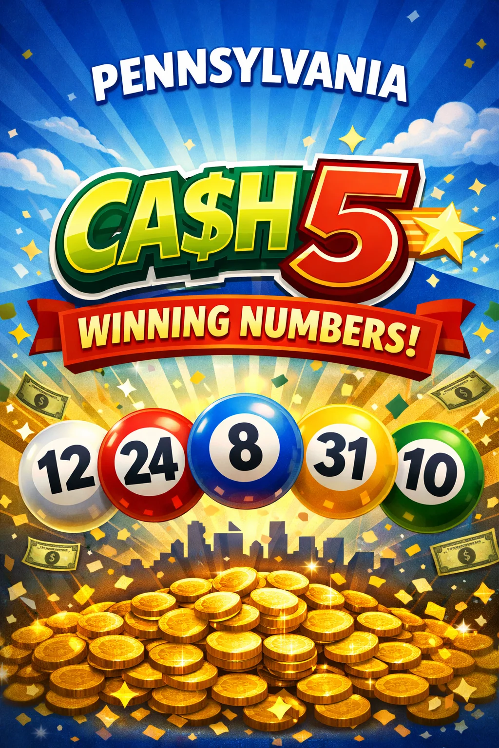 Pennsylvania (PA) Cash 5 Past Results: Historical Winning Numbers