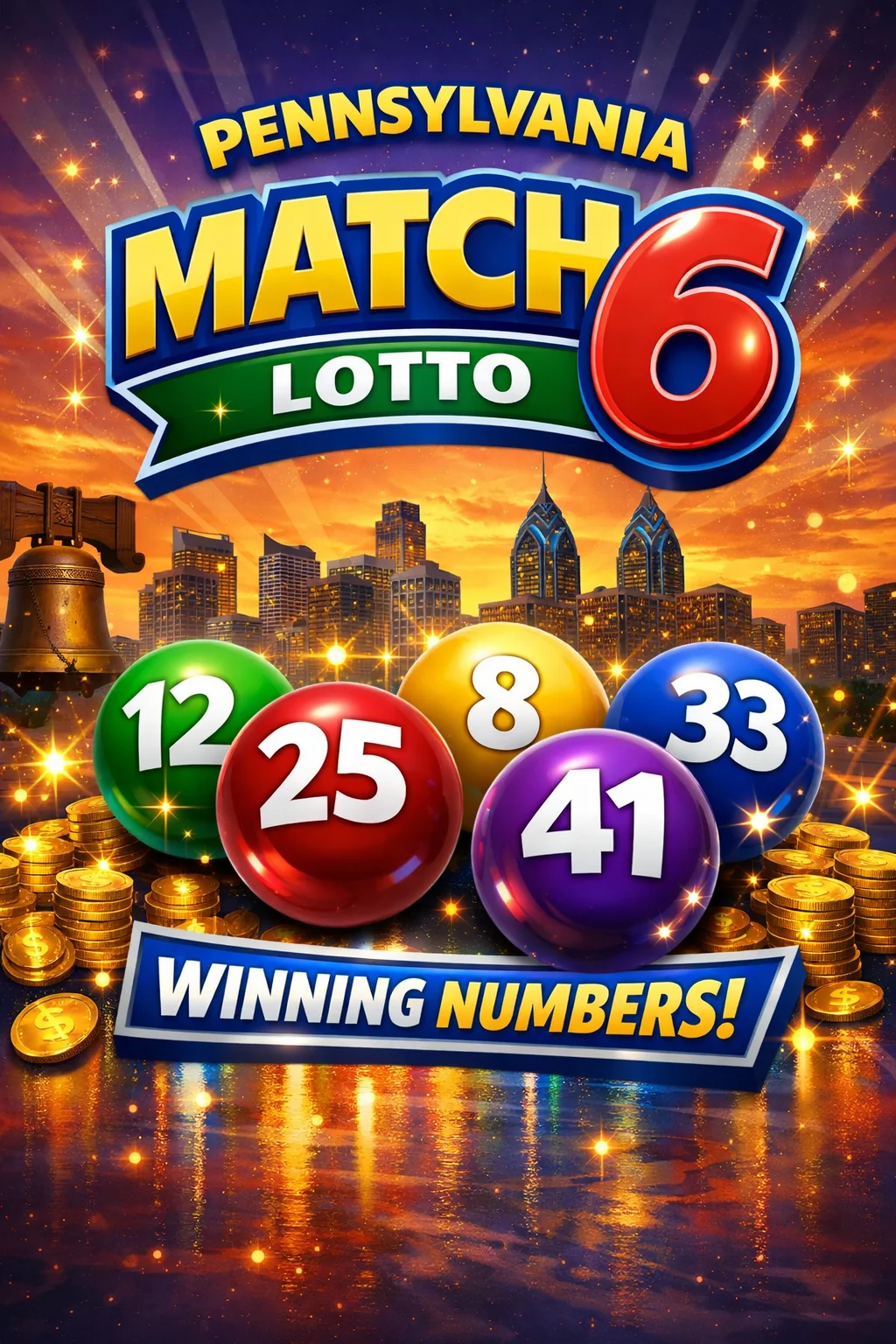 Pennsylvania (PA) Match 6 Past Results: Historical Winning Numbers