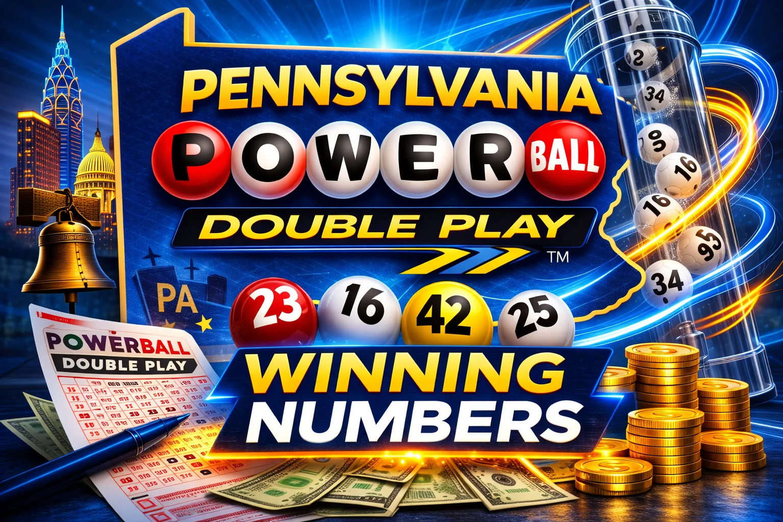 Pennsylvania (PA) Powerball Double Play Winning Numbers: Latest Lottery ...