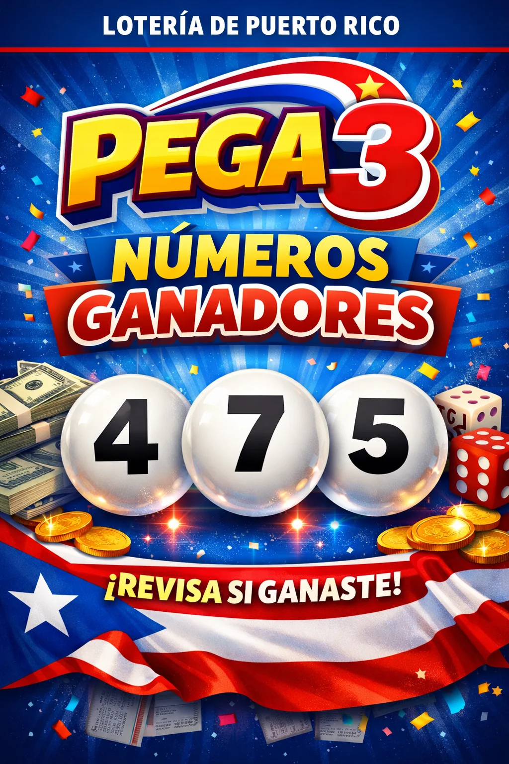 Pega 3 Puerto Rico (PR) Lottery Results: Latest Winning Numbers