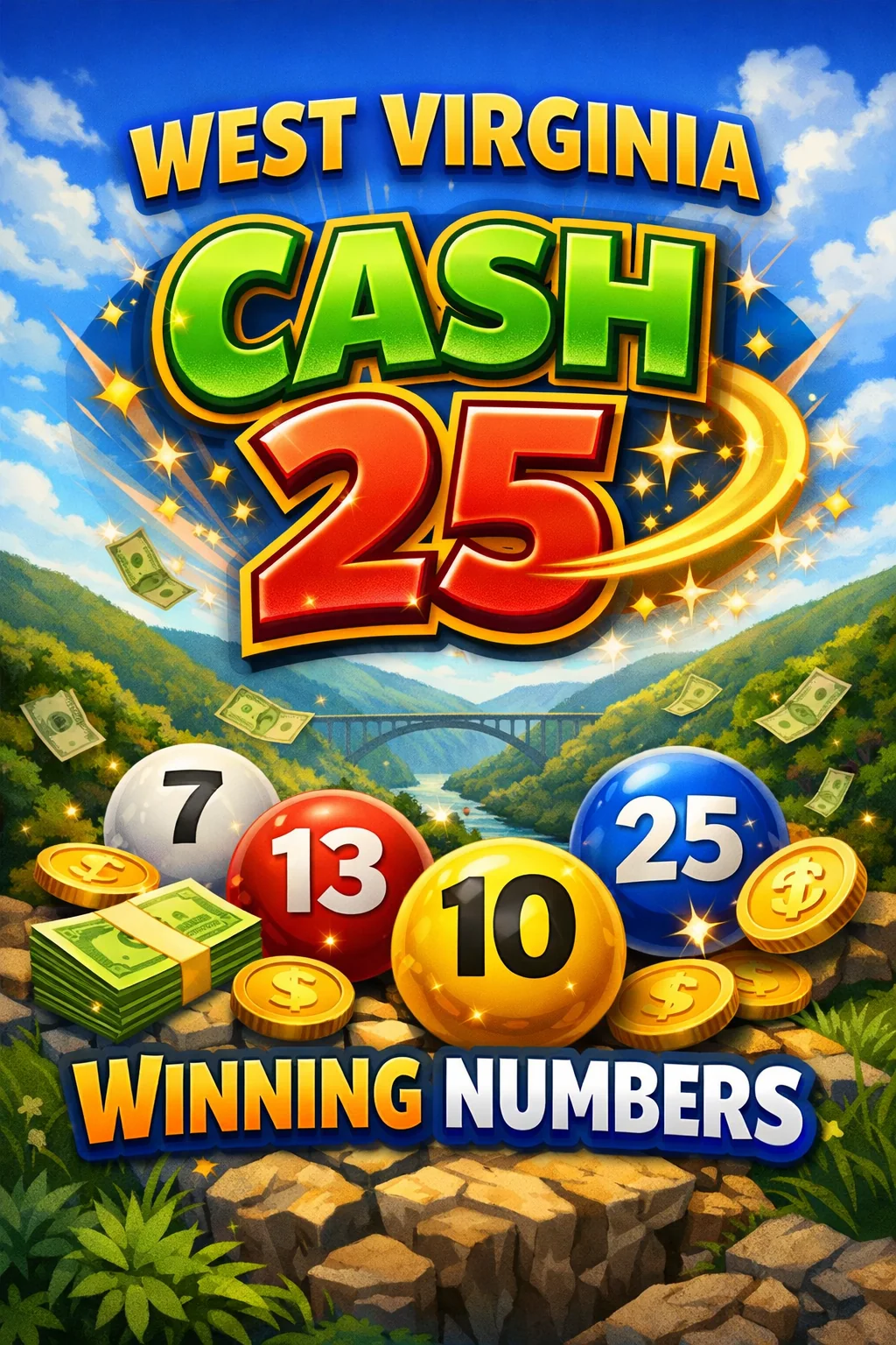 Cash 25 West Virginia (WV) Lottery Results: Latest Winning Numbers